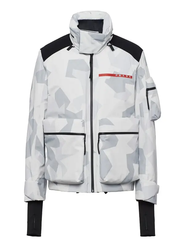 Prada Printed Technica Fabric Ski Windbreaker - Grey