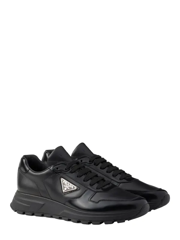 Prada Prax 01 Leather Sneakers - Black