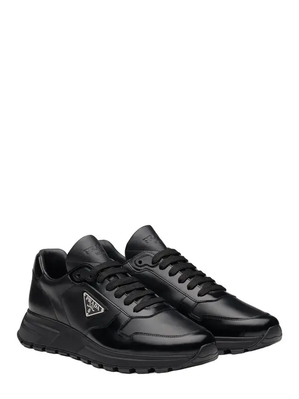 Prada Prax 01 Leather Sneakers - Black