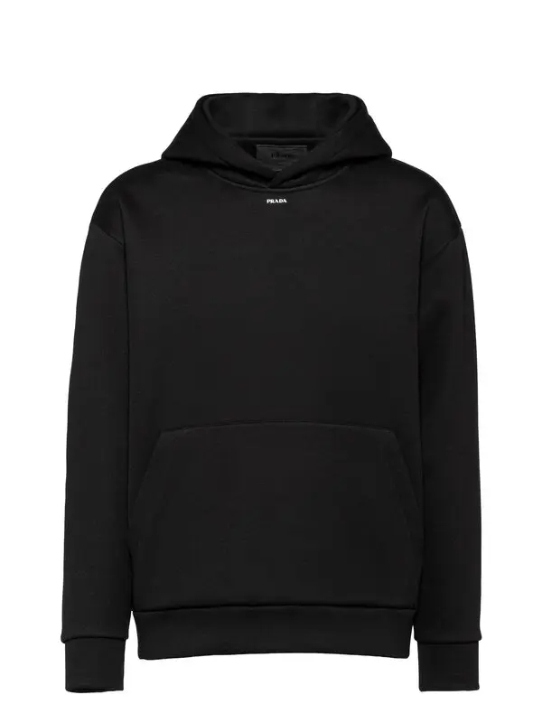 Prada Technical Cotton Hoodie - Black