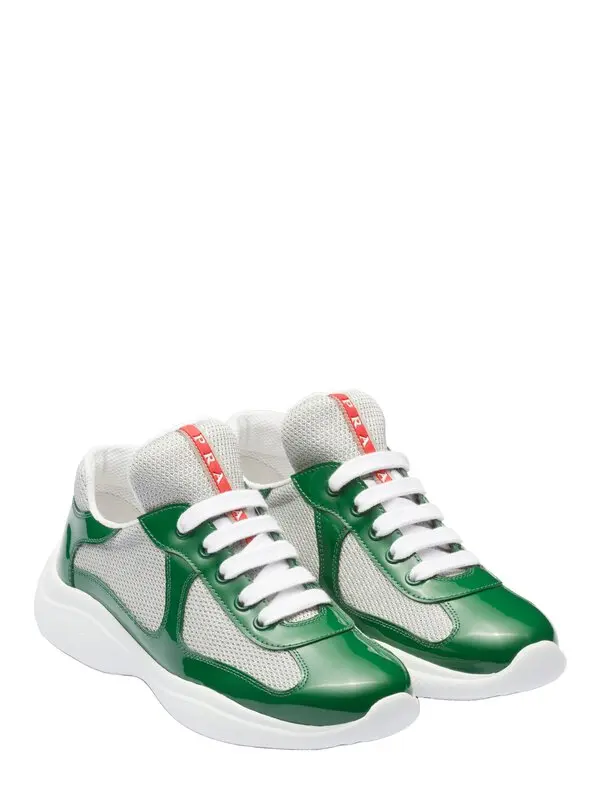 Prada America's Cup Biker Fabric Sneakers - Green