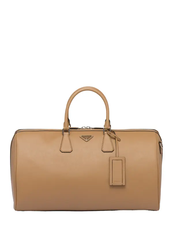 Prada Saffiano Leather Travel Bag - Caramel