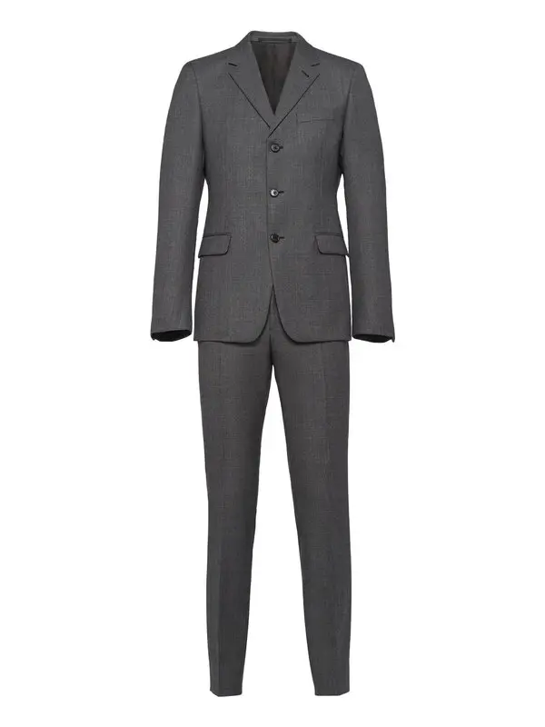 Prada Single-breasted Wool Suit - Slate Gray
