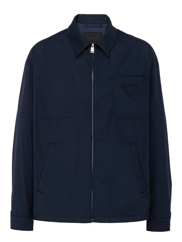 Prada Stretch Cotton Blouson Jacket - Blue