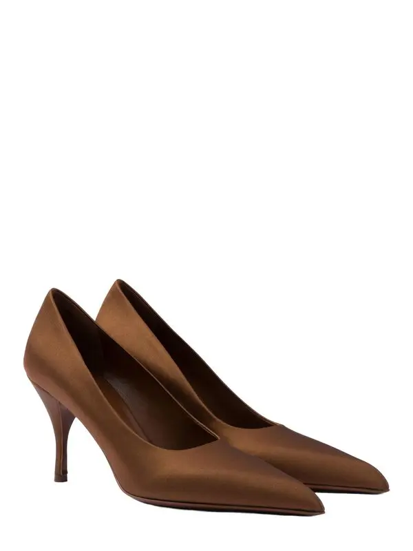 Prada Satin Pumps - Brown