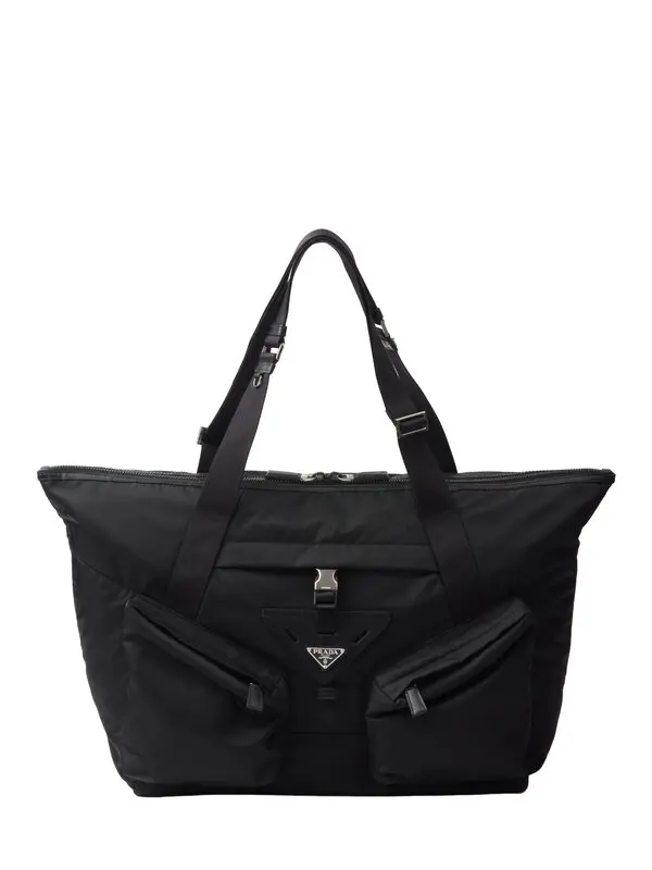 Prada Re-nylon And Leather Travel Bag - Black