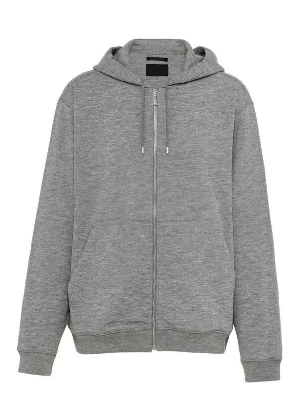 Prada Cashmere Blend Cardigan Hoodie - Grey