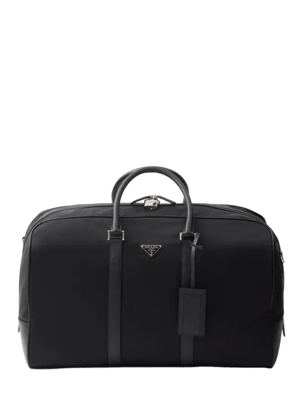 Prada Re-nylon And Saffiano Leather Duffle Bag - Black