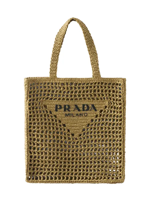 Prada Crochet Tote Bag - Olive Green