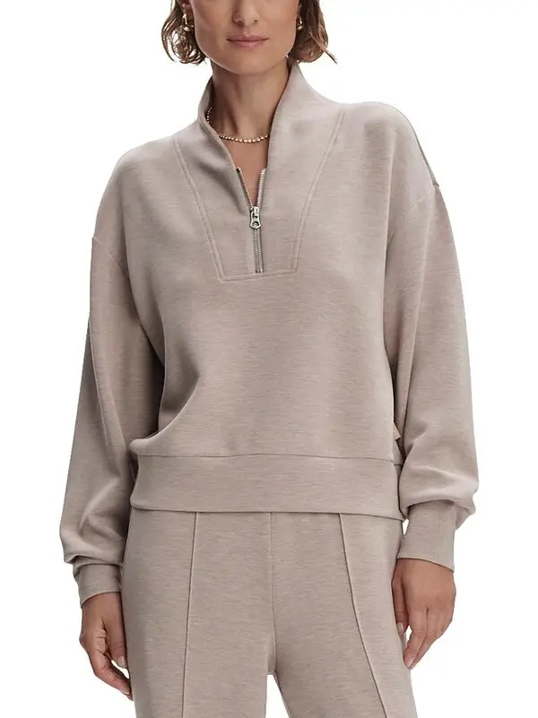 Varley Davidson Half Zip Sweatshirt - Taupe Marl