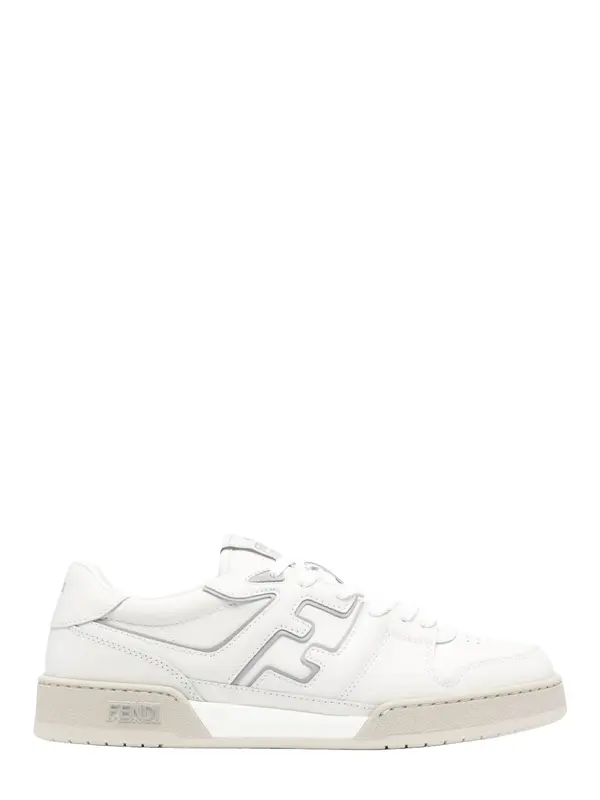 Fendi Match Ff-appliqué Leather Sneakers - White