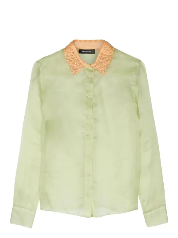 Fabiana Filippi Semi-sheer Silk Shirt - Green