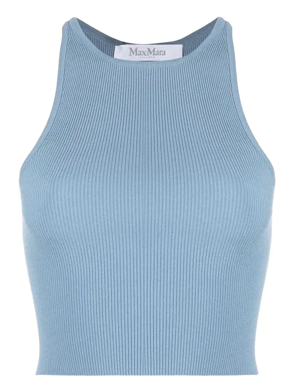 Max Mara Knitted Racerback Tank Top - Blue