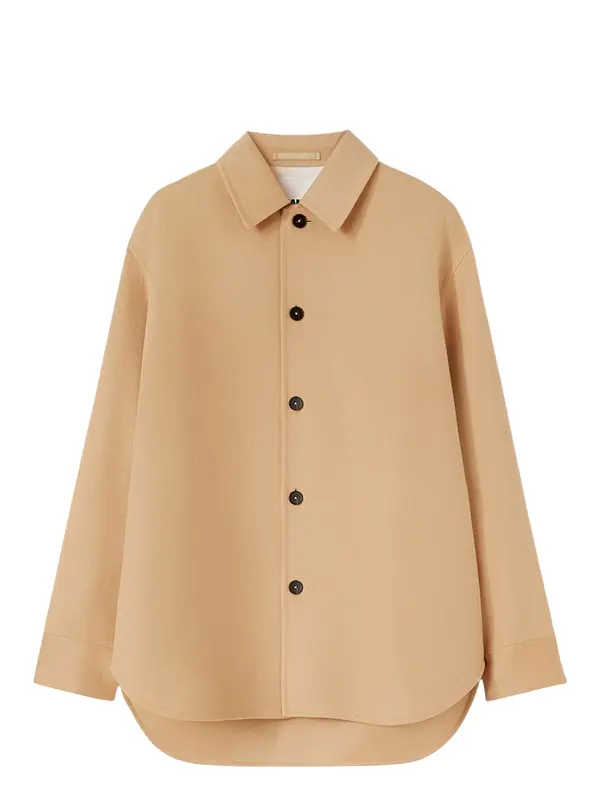 JIL SANDER Cashmere Shirt Jacket - Brown
