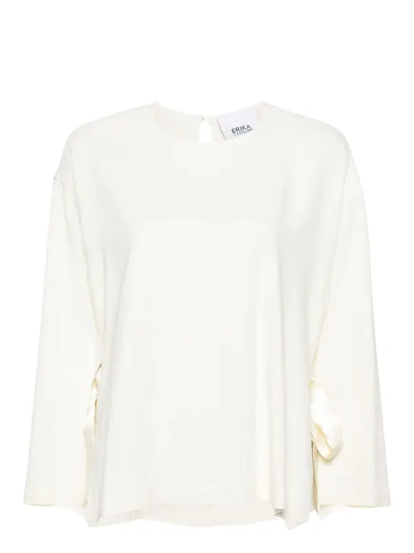 Erika Cavallini Wide Open-sleeves Blouse - White