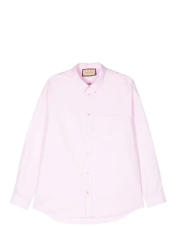 Gucci Double-g Cotton Oxford Shirt - Pink