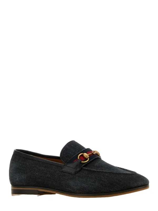 Gucci Horsebit-detail Denim Loafers - Black