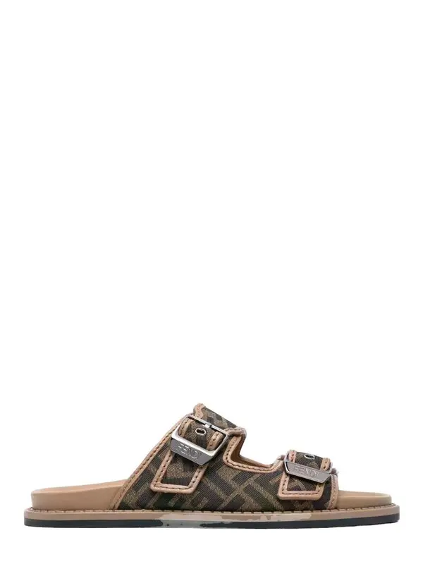 Fendi Ff-jacquard Sandals - Neutrals