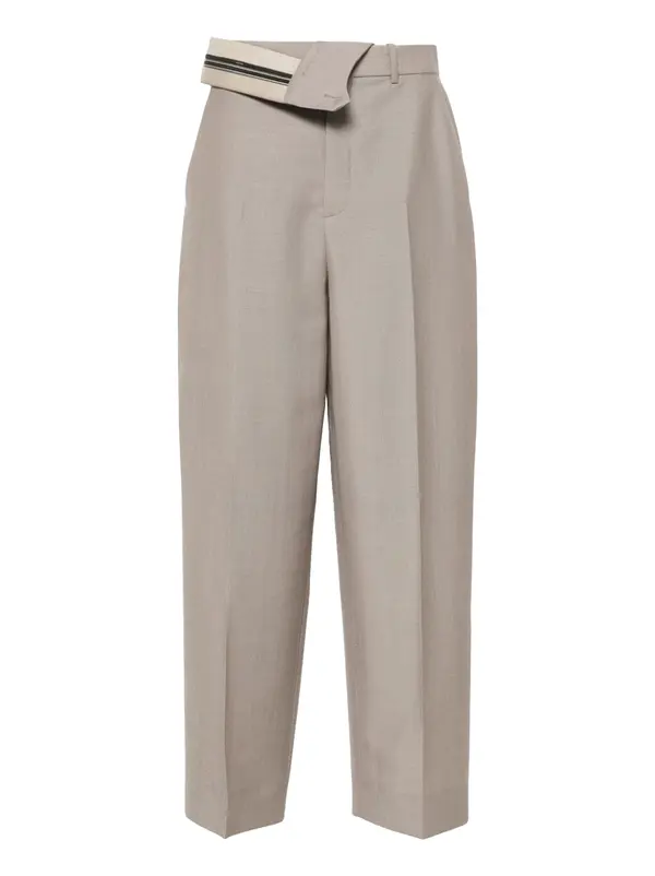 Fendi Pressed-crease Tapered Trousers - Neutrals