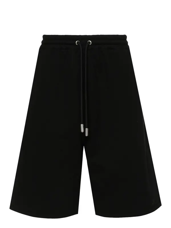 Off-White Logo-embroidered Cotton Shorts - Black