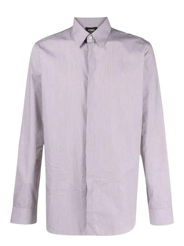 Fendi Pinstriped Cotton Shirt - Brown