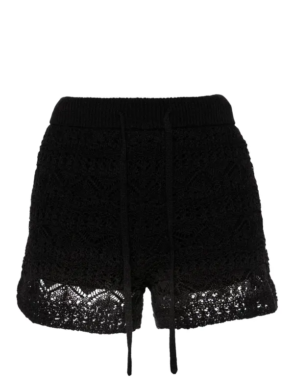 IRO PARIS Loreen Crochet-knit Shorts - Black