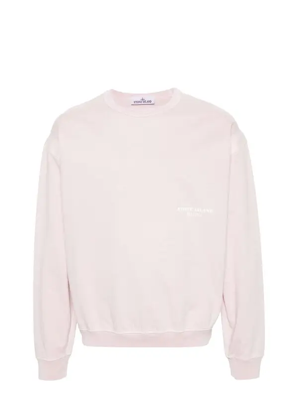 Stone Island Logo-print Cotton Sweatshirt - Pink