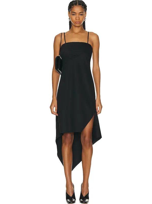 Helmut Lang Scarf Hem Dress - Black