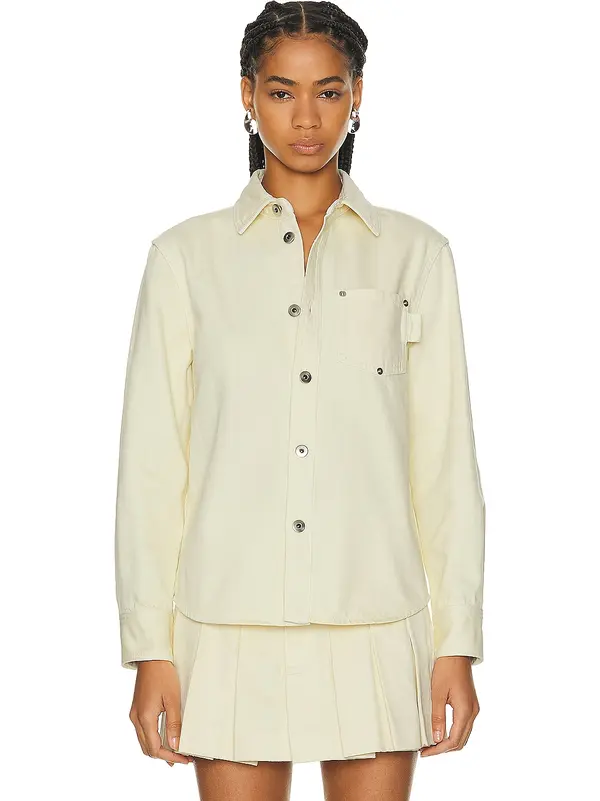 Bottega Veneta Long Sleeve Button Up Top - Banana