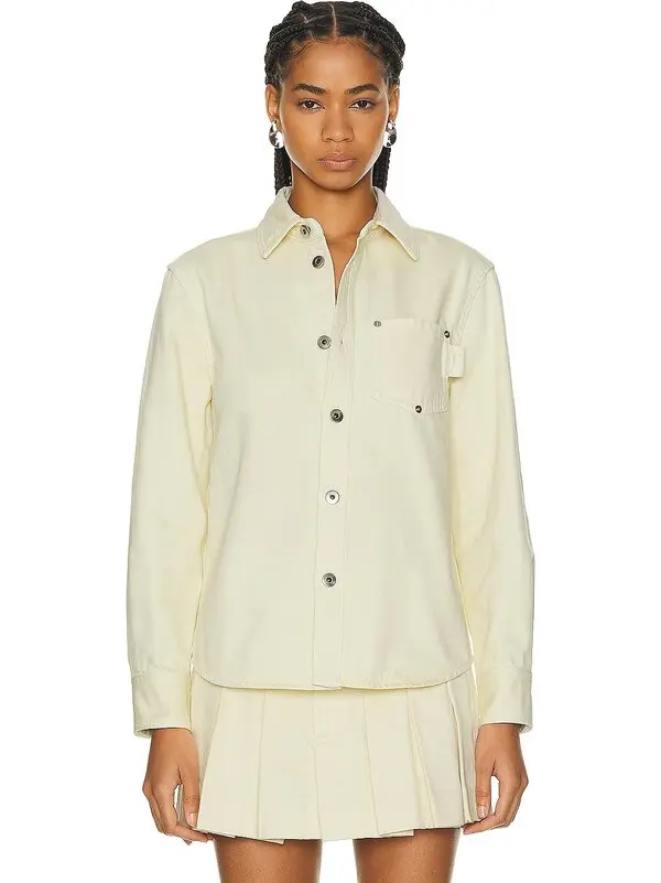 Bottega Veneta Long Sleeve Button Up Top - Banana