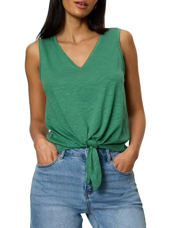 Sanctuary V-neck Tie Hem Tank - Green Juice