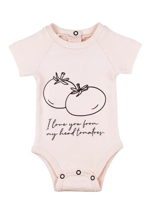 L'OVEDBABY Tomato Graphic Bodysuit - Blush Tomatoes