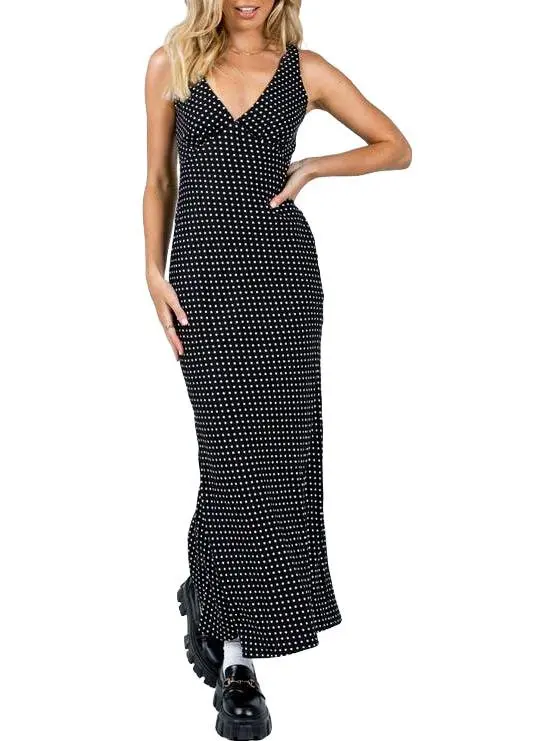 Princess Polly Polka Dot Maxi Dress - Black Polka Dot