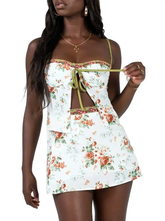 Princess Polly Ringa Rosey Tie Front Camisole - White Multi