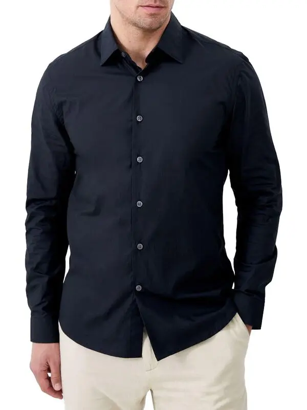 French Connection Poplin Button-up Shirt - Black