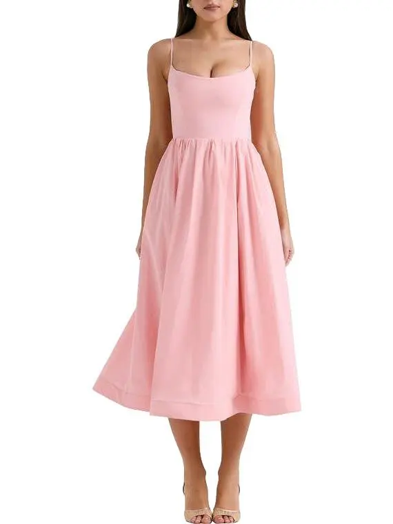 House Of Cb Lolita Fit & Flare Midi Sundress - Pink Flared