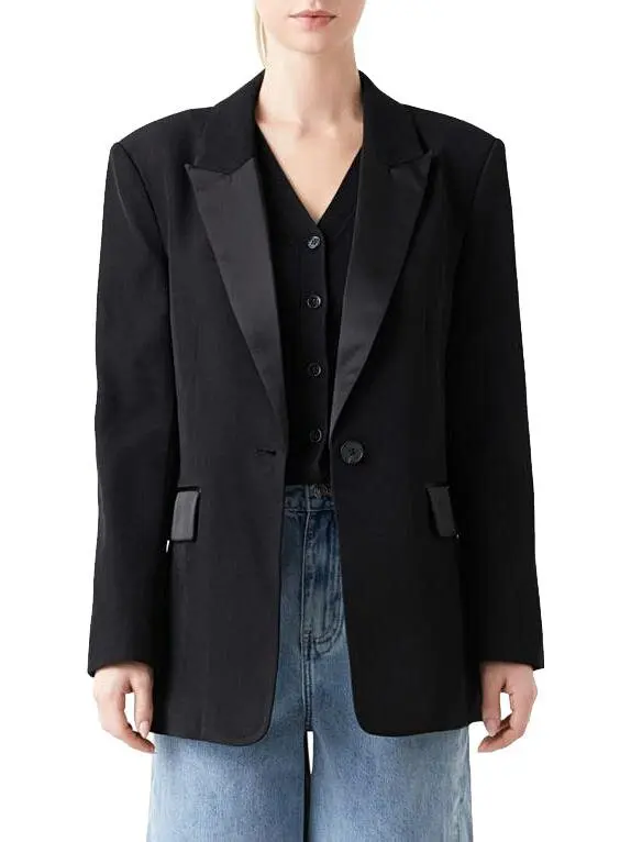 GREY LAB Oversize Tuxedo Jacket - Black