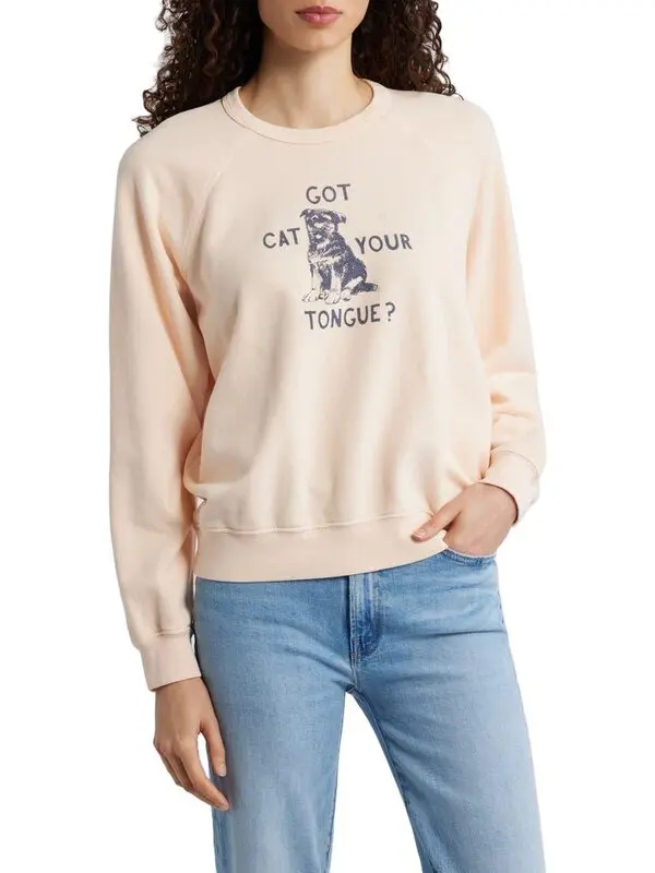 MOTHER The Biggie Concert Graphic Sweatshirt - Cat Got Your Tongue