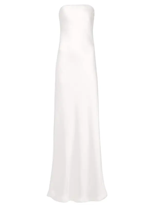 Norma Kamali Crêpe Satin Gown - White
