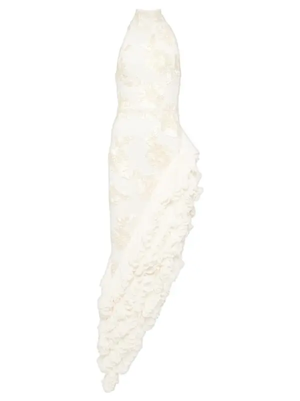 ROTATE BY BIRGER CHRISTENSEN Bridal Floral-appliqué Maxi Dress - White