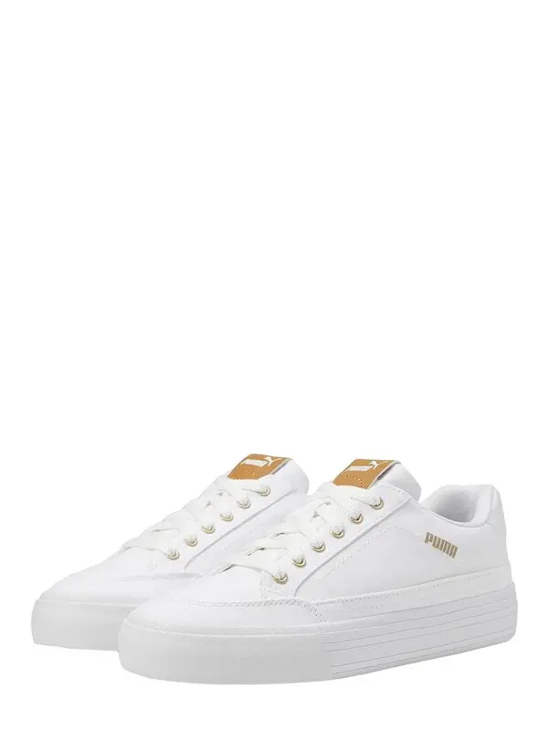 PUMA Court Classic Vulc First Class Lace Up Casual Shoes - White