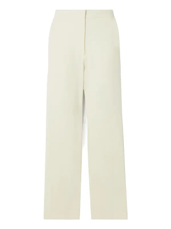 ABADIA Crepe Straight-leg Pants - White