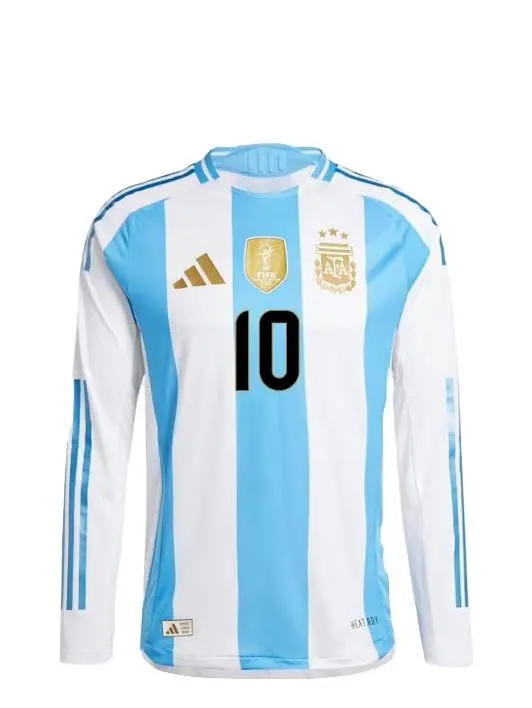 Adidas Argentina 24 Long Sleeve Home Authentic Jersey - White/blue Burst