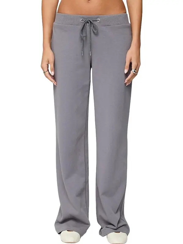 EDIKTED Quinn Straight Leg Sweatpants - Gray