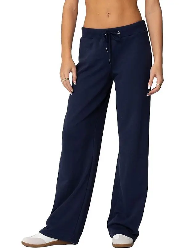 EDIKTED Quinn Straight Leg Sweatpants - Navy