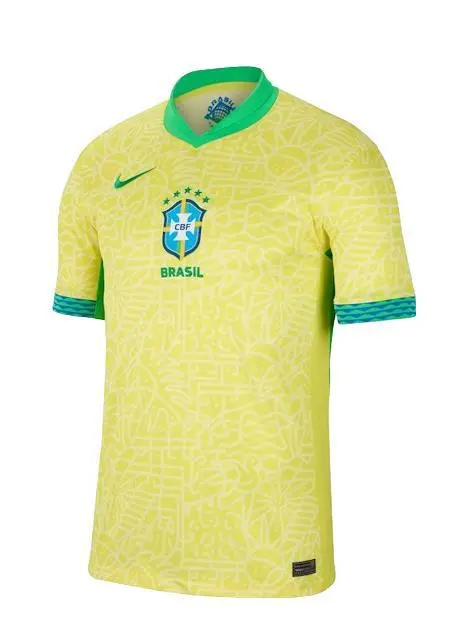 Nike Brazil 2024 Stadium Home Replica Jersey - Dynamic Yellow/lemon Chiffon/green Spark