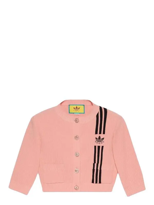 Gucci X Adidas Cropped Cardigan - Pink