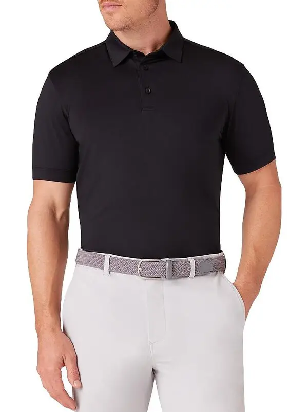 Mizzen+main Versa Short Sleeve Polo - Black Solid