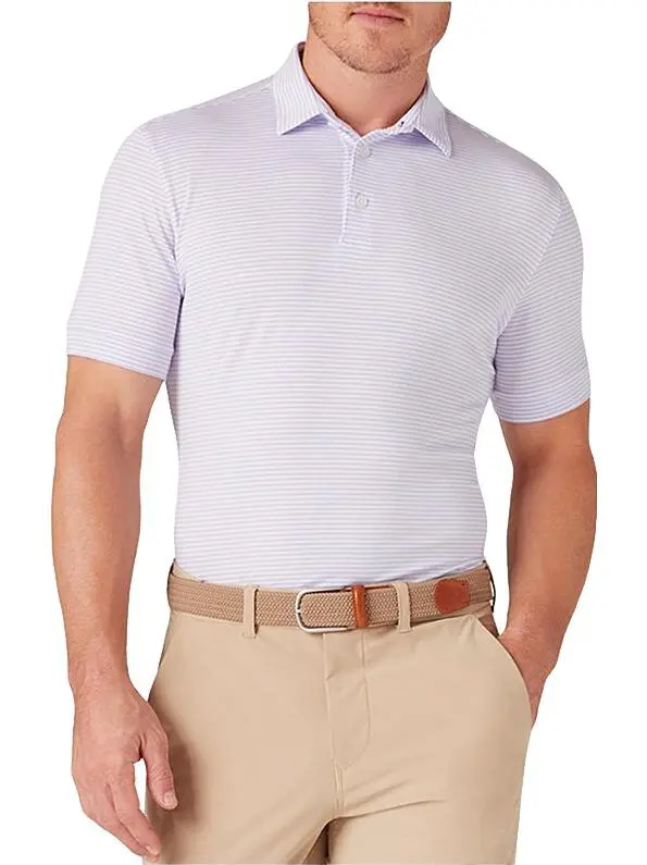 Mizzen+main Versa Short Sleeve Polo - Lilac Stripe