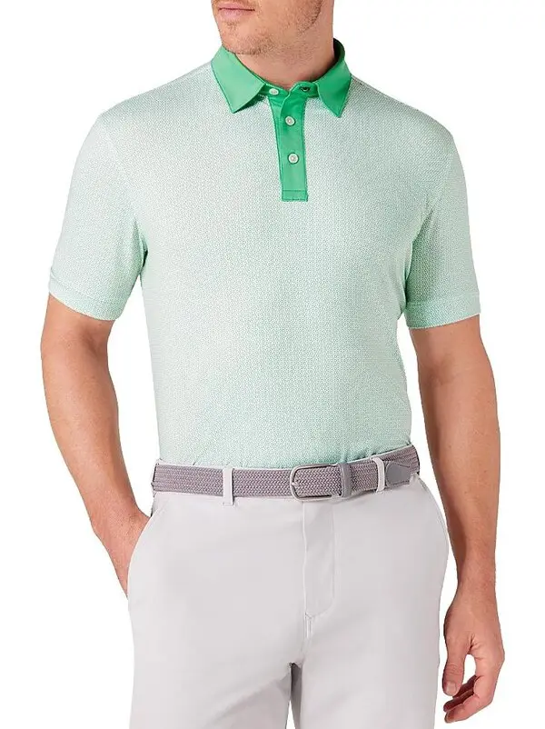 Mizzen+main Versa Short Sleeve Polo - Lime Triangle Geo